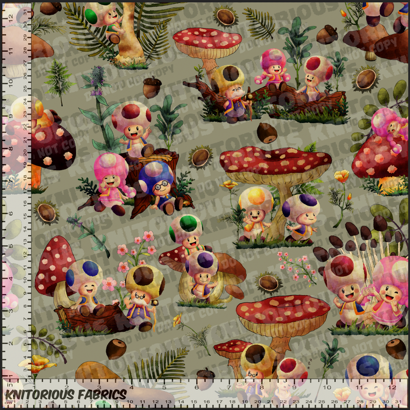 *Pre-Order* Toad and Shrooms V2 – KNITorious Fabric